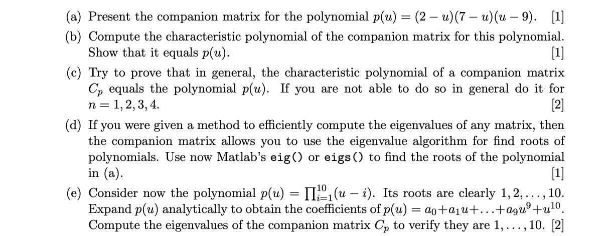 Solved 2. Consider a polynomial of degree n with real valued | Chegg.com