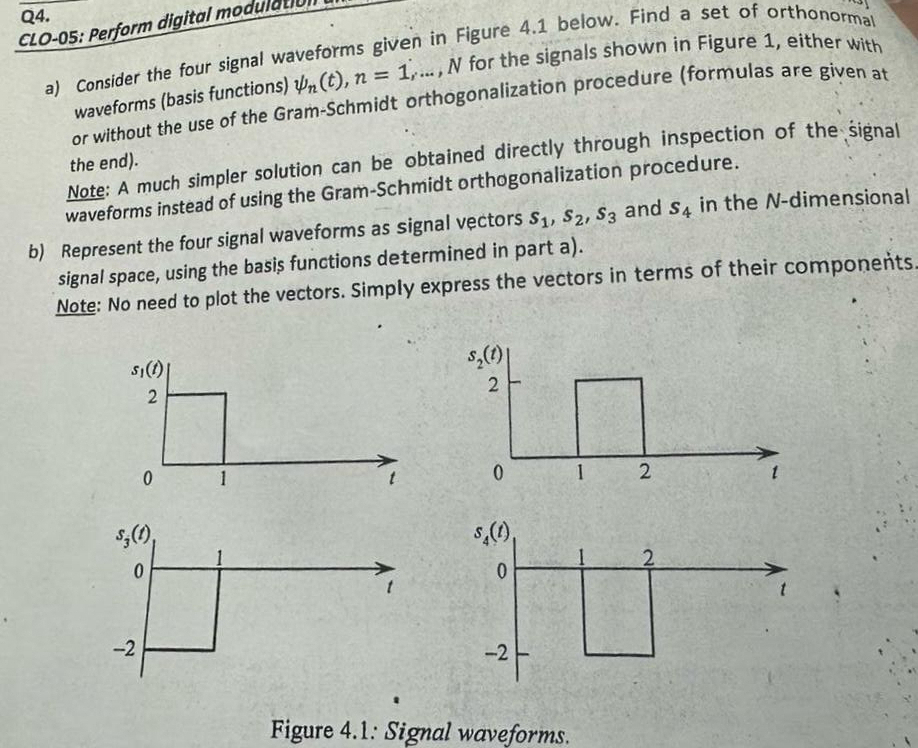 Q4.nal waveforms given in Figure 4.1 ﻿below. Find a | Chegg.com