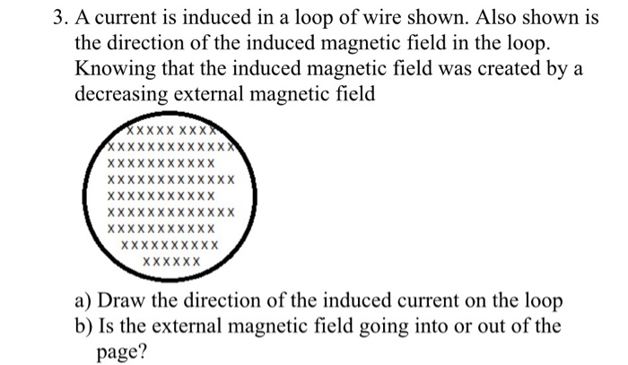 Solved 3. A current is induced in a loop of wire shown. Also | Chegg.com