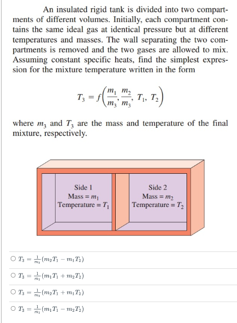 Solved An insulated rigid tank is divided into two | Chegg.com