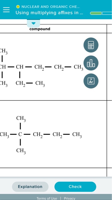 Solved O NUCLEAR AND ORGANIC CHE Using multiplying affixes | Chegg.com