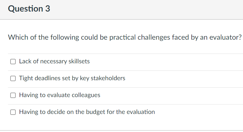 Solved Which of the following could be practical challenges | Chegg.com