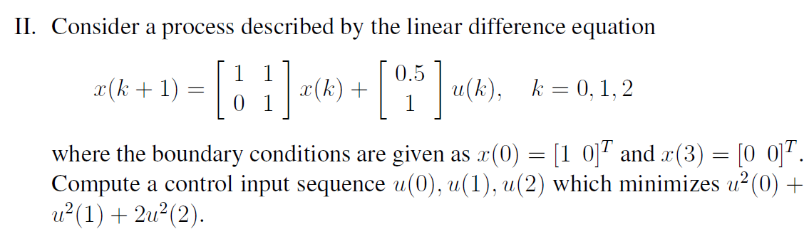 Consider a process described by the linear difference | Chegg.com