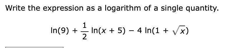 Solved Write the expression as a logarithm of a single | Chegg.com
