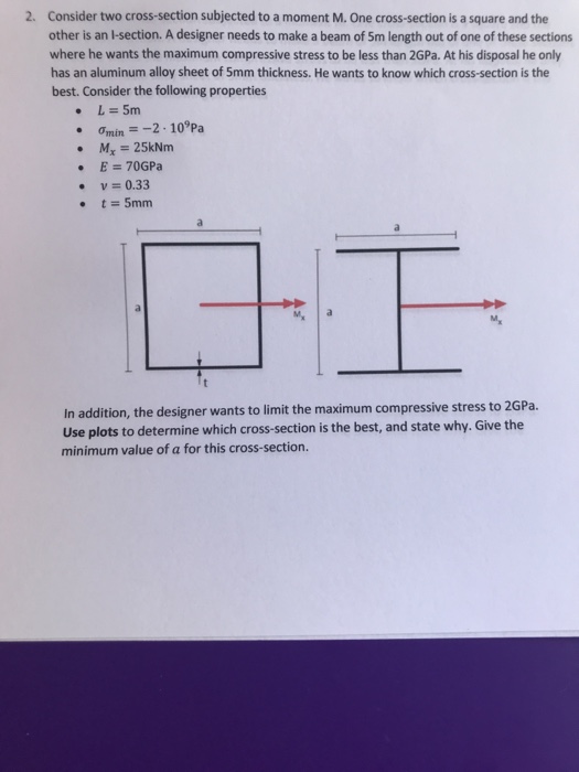 Solved Consider two cross-section subjected to a moment M. | Chegg.com