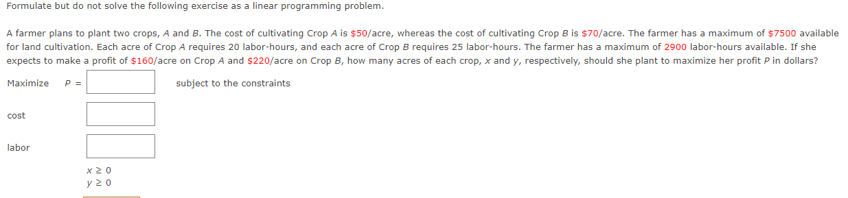 Solved Formulate but do not solve the following exercise as | Chegg.com