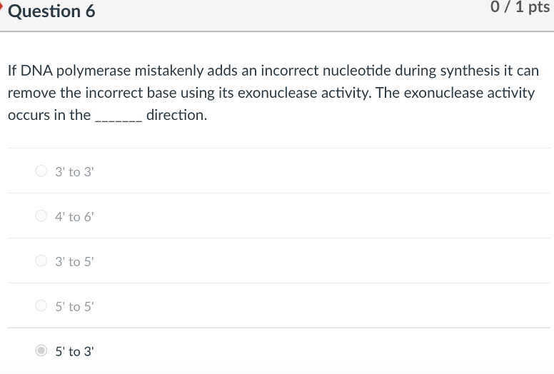 Solved If DNA polymerase mistakenly adds an incorrect | Chegg.com