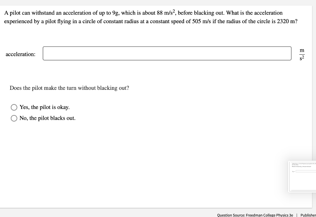 Solved A pilot can withstand an acceleration of up to 9g, | Chegg.com