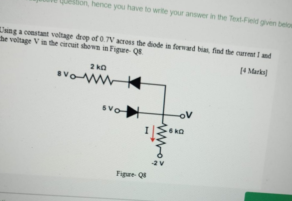 Solved Using a constant voltage drop of 0.7V ﻿across the | Chegg.com