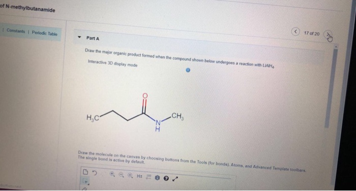 Solved of N-methylbutanamide く) 170120 I Constants I | Chegg.com
