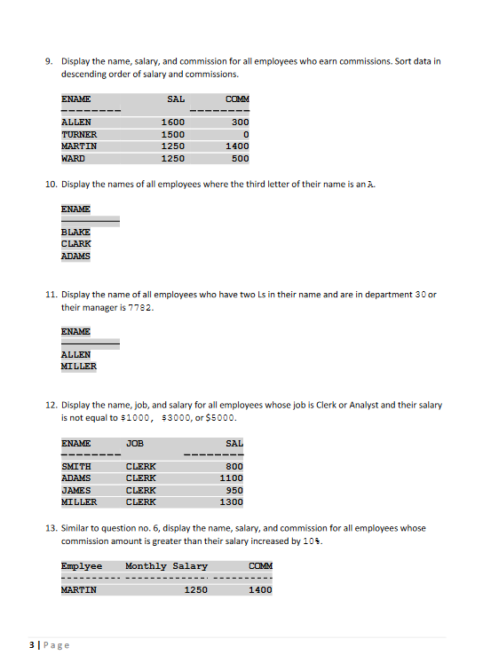 You need to run the SQL Statements in SQLPlus You | Chegg.com
