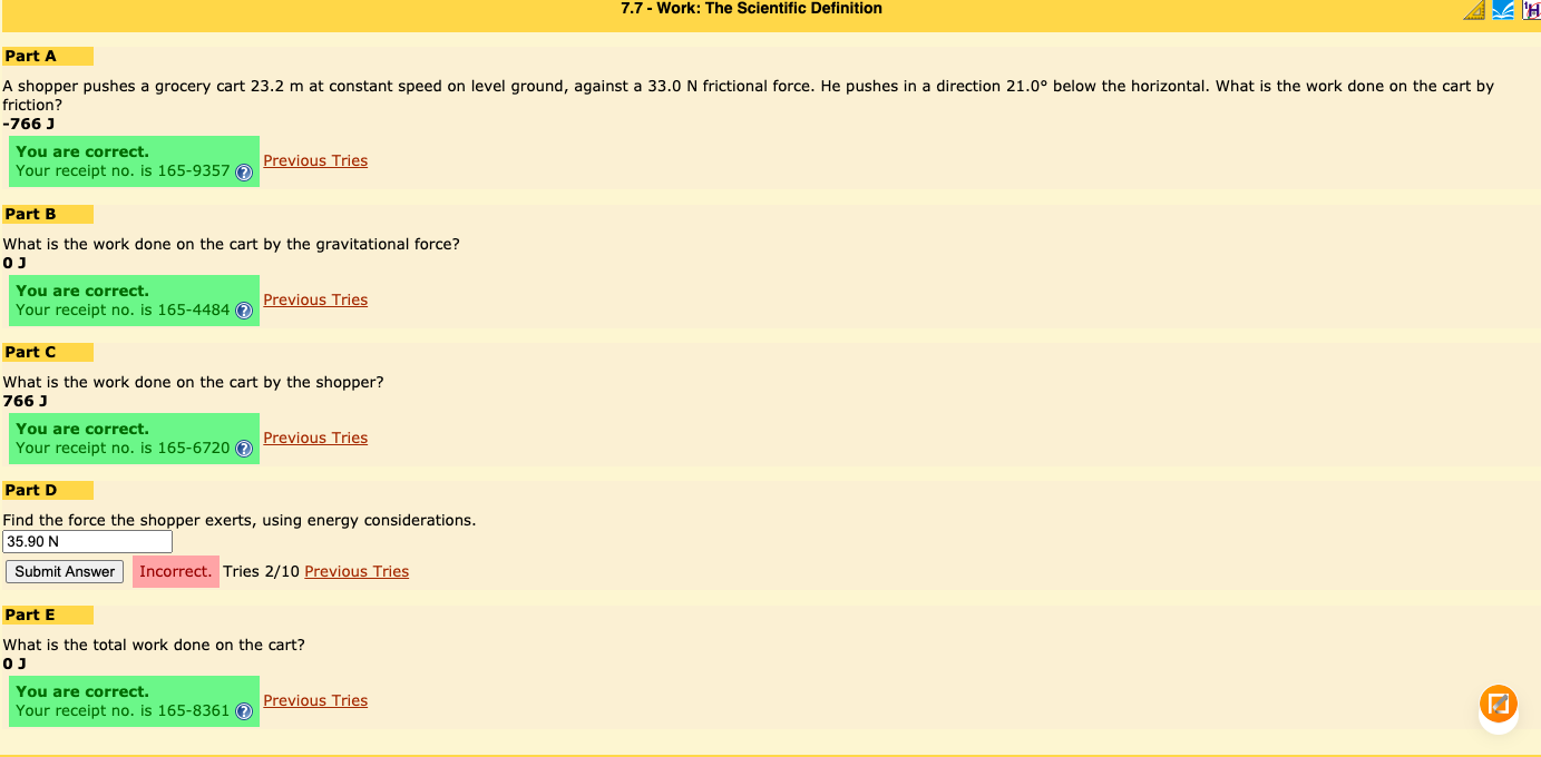 Solved 7.7 - Work: The Scientific Definition Part A A | Chegg.com