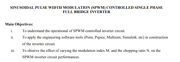 Solved SINUSOIDAL PULSE WIDTH MODULATION (SPWM) CONTROLLED | Chegg.com