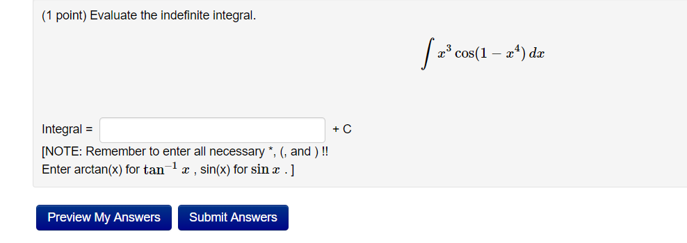 Solved (1 point) Evaluate the indefinite integral. sec x tan | Chegg.com