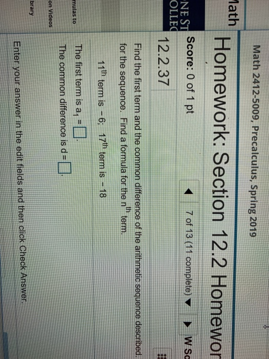 Solved Math 2412-5009, Precalculus, Spring 2019 ath | Chegg.com