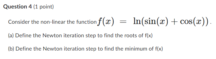 Solved Question 4 (1 ﻿point)Consider the non-linear the | Chegg.com