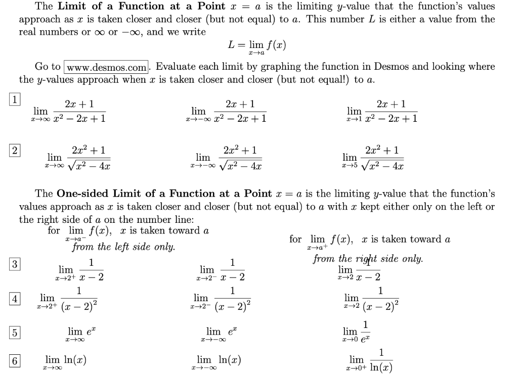 Solved The Limit of a Function at a Point x = a is the | Chegg.com