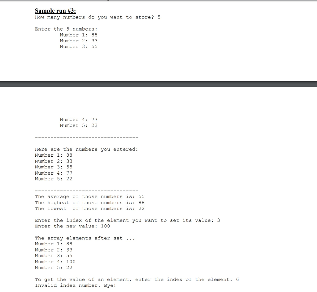 Solved Number Array Class Design a NumberArray class that | Chegg.com Solved Number Array Class Design a NumberArray class that | Chegg.com