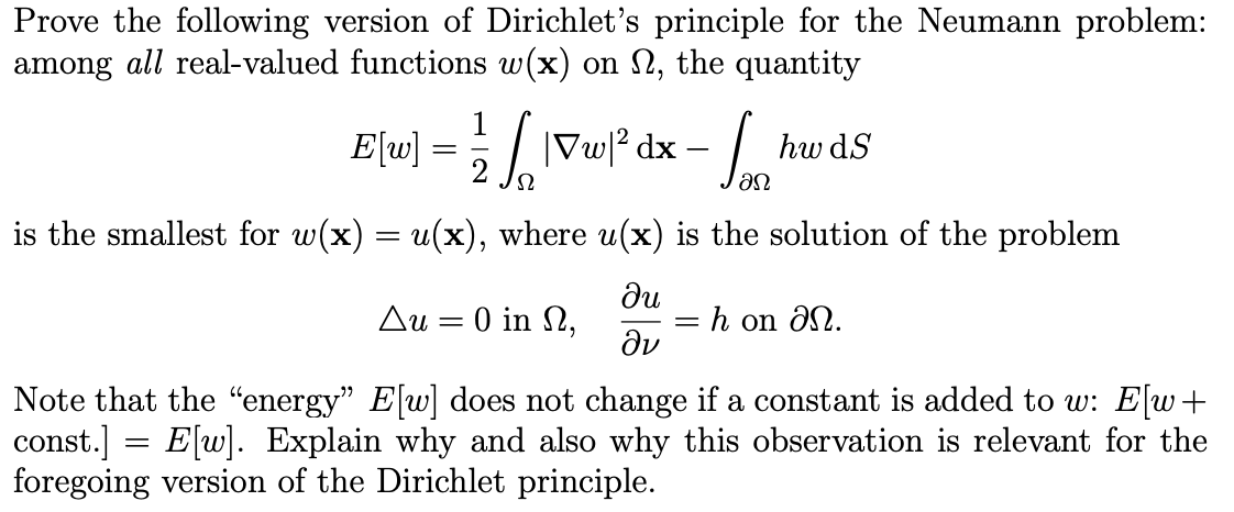 Solved Prove the following version of Dirichlet’s principle | Chegg.com