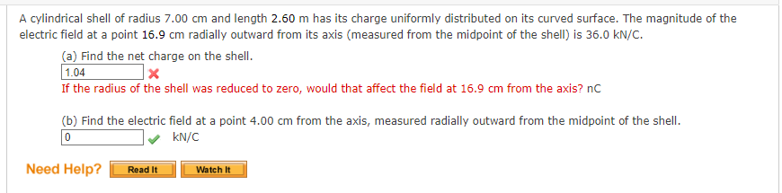Solved A cylindrical shell of radius 7.00 cm and length 2.60 | Chegg.com