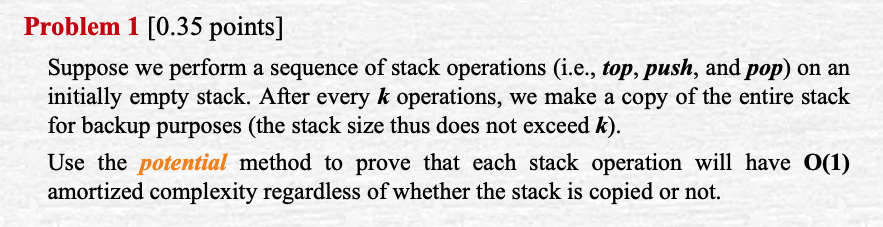 Solved Problem 1 [0.35 points] Suppose we perform a sequence | Chegg.com