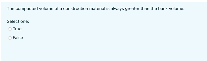 Solved The compacted volume of a construction material is | Chegg.com