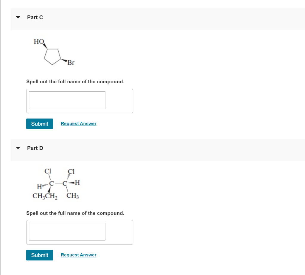 Solved Spell out the full name of the compound. Part B Spell | Chegg.com