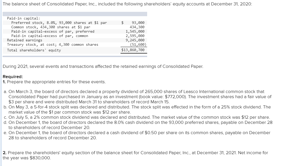 Solved Record any necessary adjustments to the Equity | Chegg.com