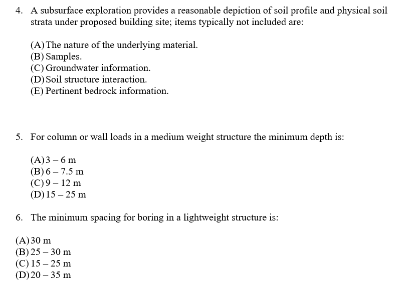 Solved 4. A subsurface exploration provides a reasonable | Chegg.com