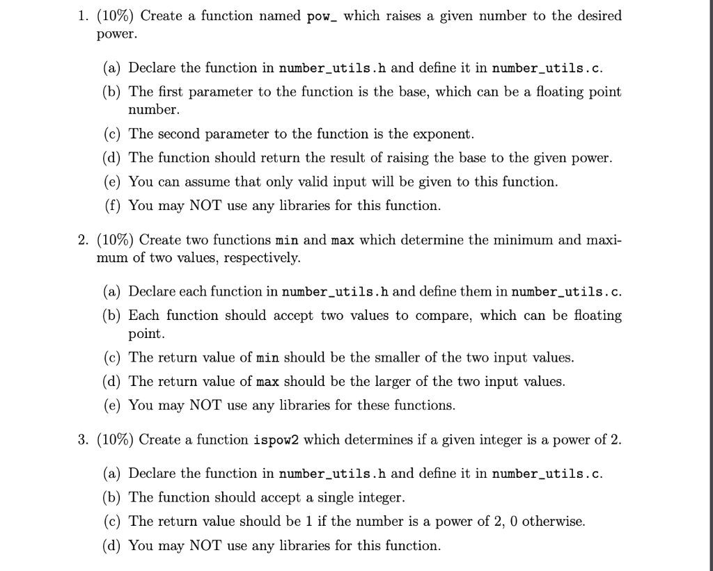 Solved 1. (10%) Create a function named pow_ which raises a | Chegg.com