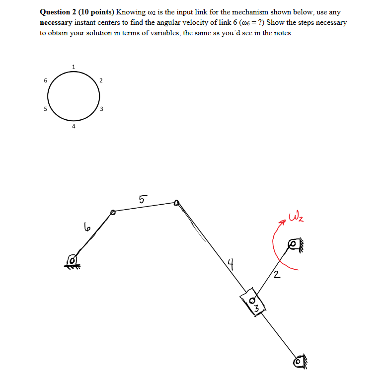 Solved Knowing ω2 is the input link for the mechanism shown | Chegg.com
