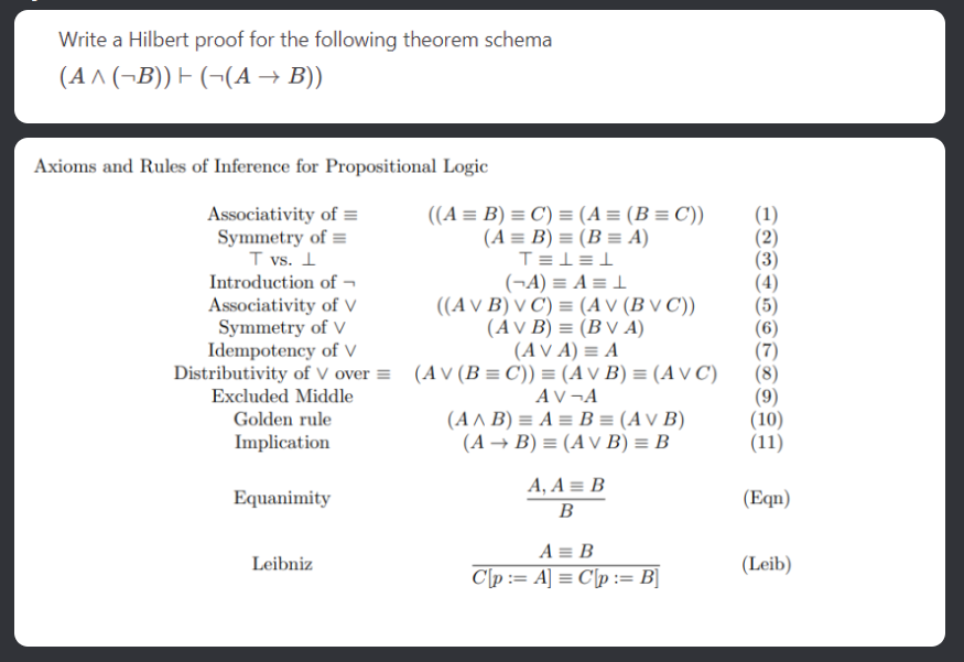 Solved Write a Hilbert proof for the following theorem | Chegg.com