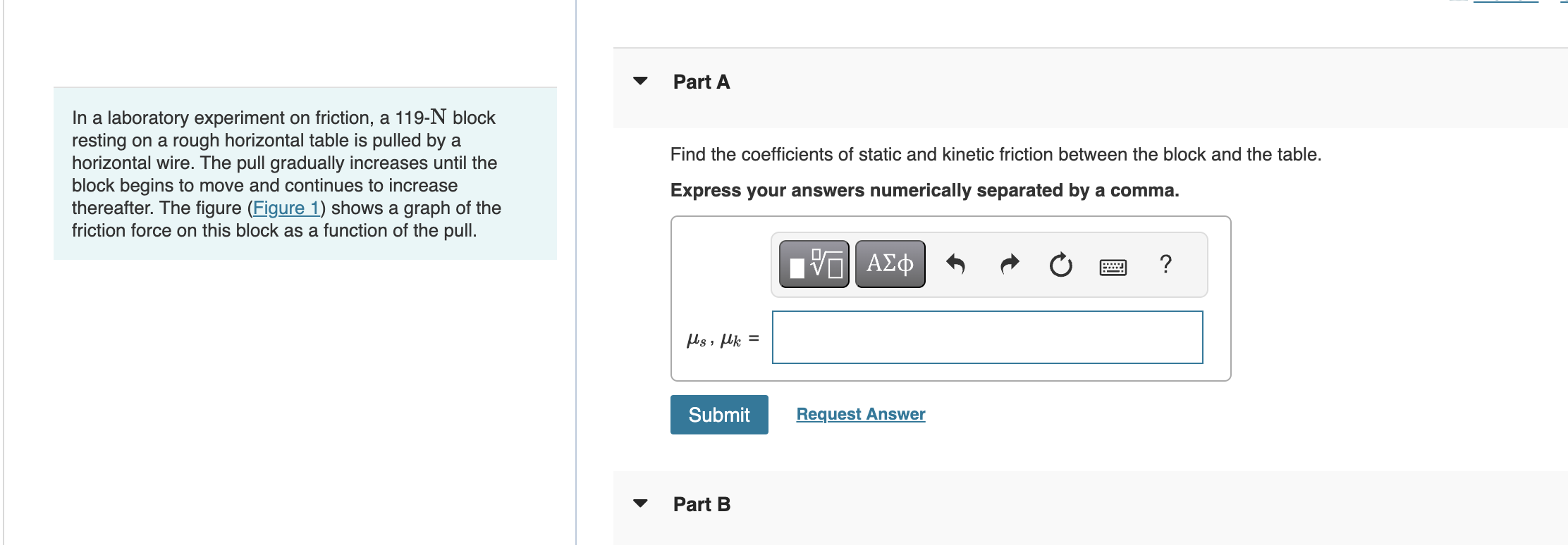 Solved In a laboratory experiment on friction, a 119-N | Chegg.com