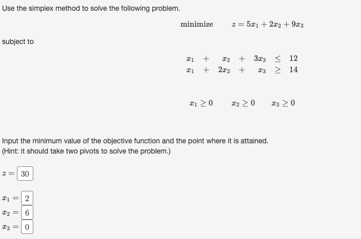 Solved Use the simplex method to solve the following | Chegg.com