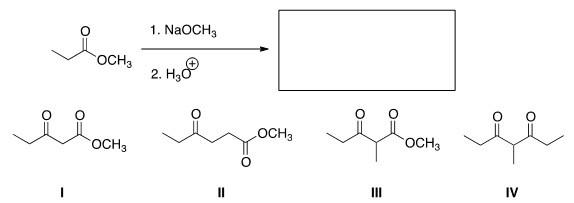Solved 1. NaOCH3 2. H3∘⊙ I II III IV | Chegg.com