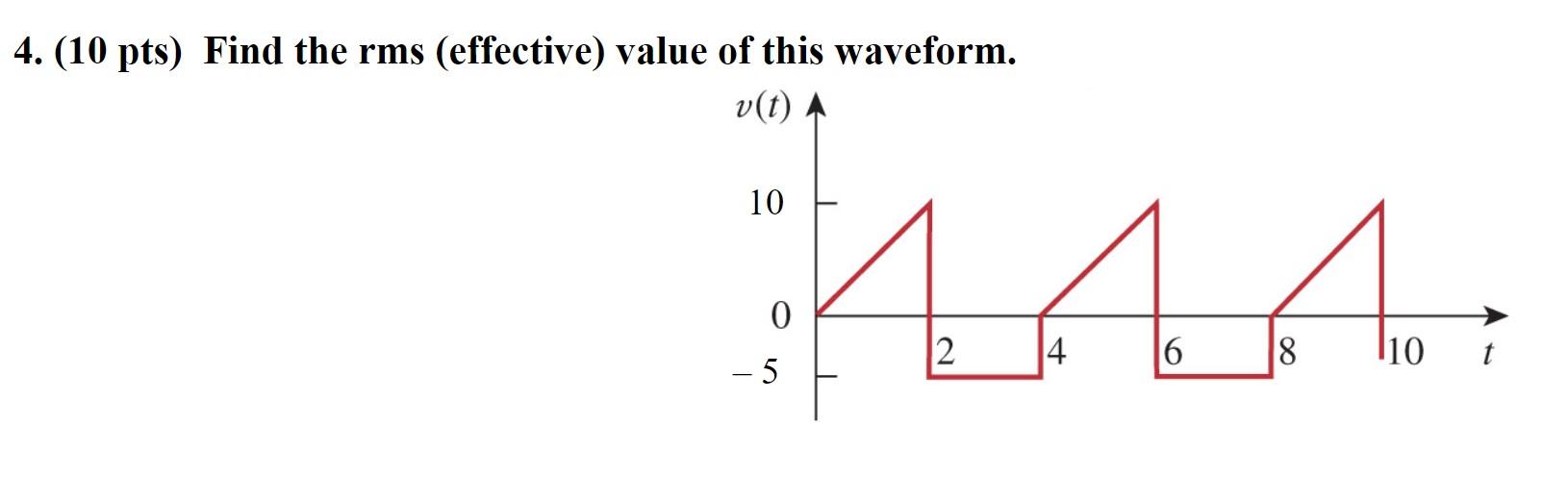 Solved 4. (10 pts) Find the rms (effective) value of this | Chegg.com