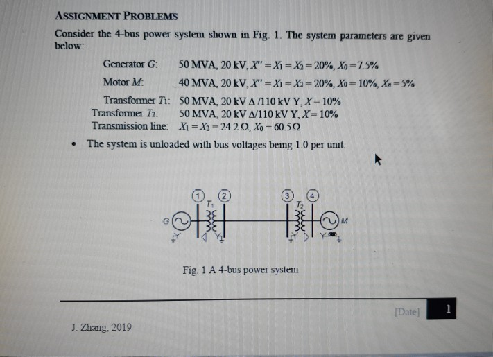 Solved ASSIGNMENT PROBLEMS Consider the 4-bus power system | Chegg.com
