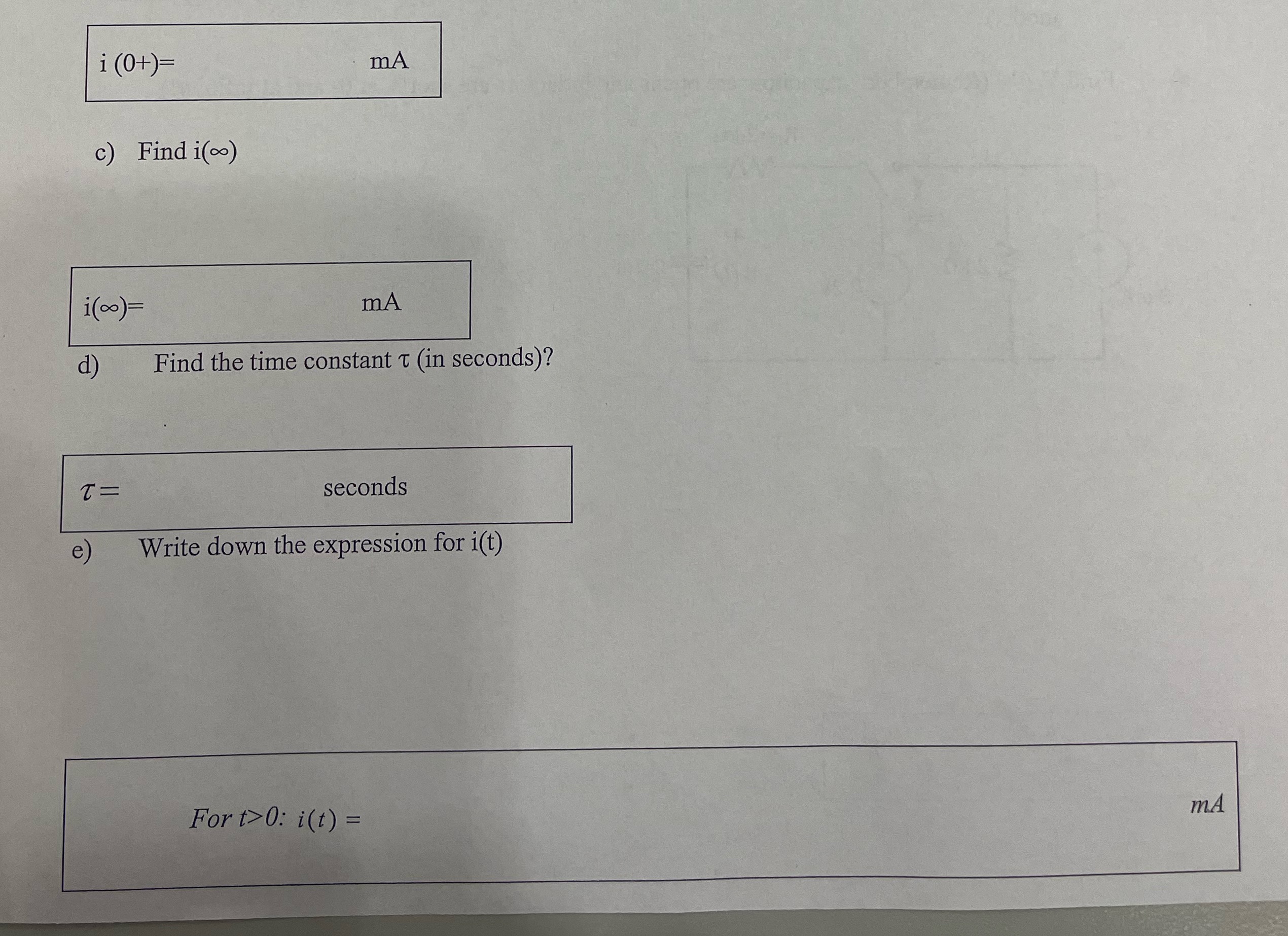 Solved a) Find Vc(0−)(Remember: capacitors are opens and | Chegg.com