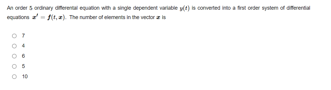 Solved An order 5 ordinary differental equation with a | Chegg.com