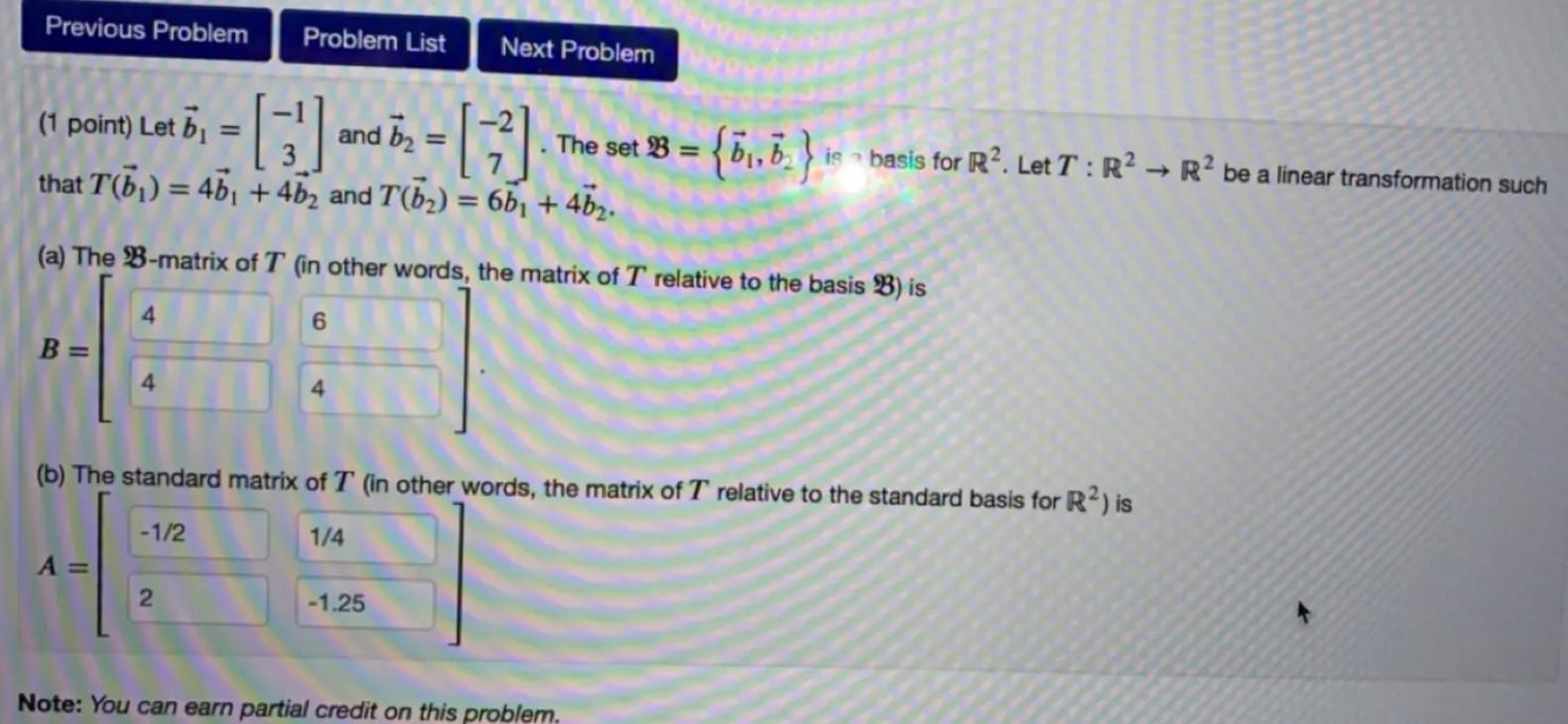 Solved Previous Problem Problem List Next Problem (1 point) | Chegg.com