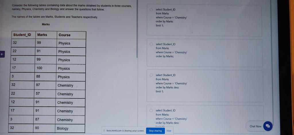 Solved Consider the following tables containing data about | Chegg.com