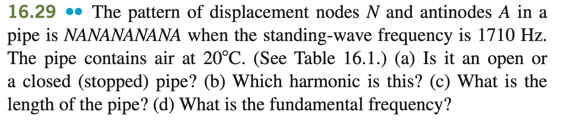 16.29 •• The pattern of displacement nodes N and | Chegg.com