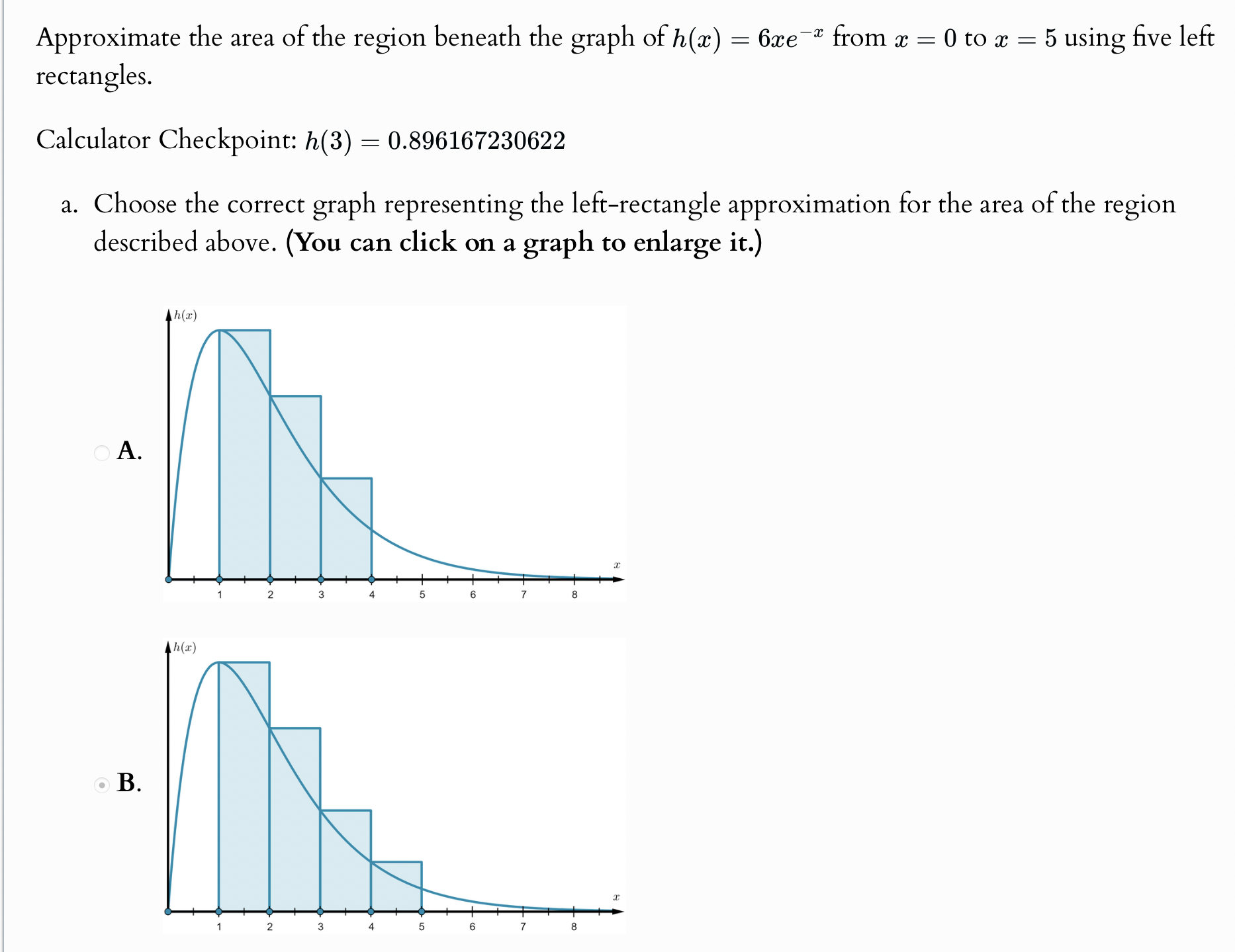 Solved Approximate the area of the region beneath the graph | Chegg.com