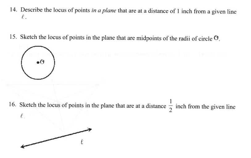 14. Describe the locus of points in a plane that are | Chegg.com