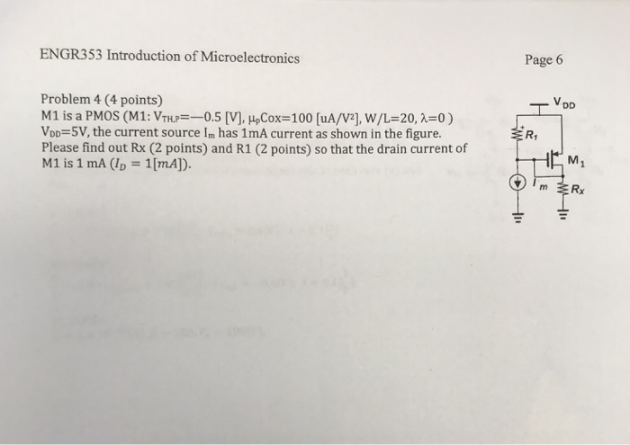 Solved ENGR353 Introduction of Microelectronics Page 6 | Chegg.com