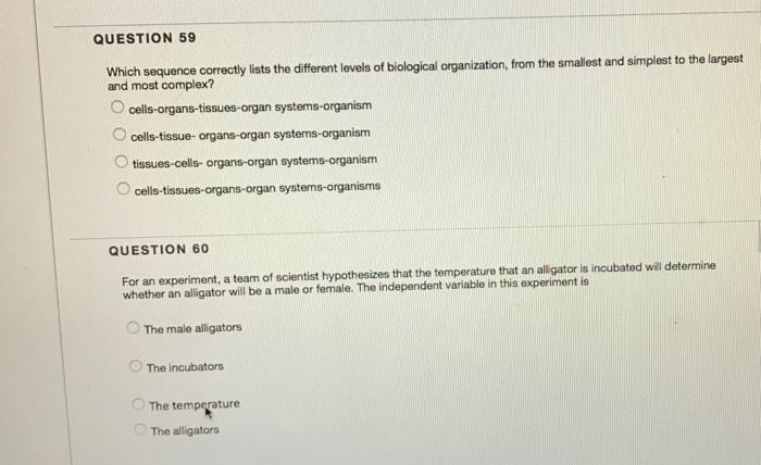 Solved Which sequence correctly lists the different levels | Chegg.com Solved Which sequence correctly lists the different levels | Chegg.com