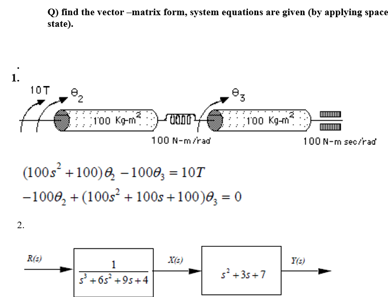 Solved Q) find the vector -matrix form, system equations are | Chegg.com