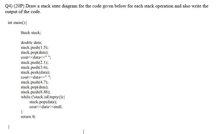 Solved Draw a stack state diagram for the code given below | Chegg.com