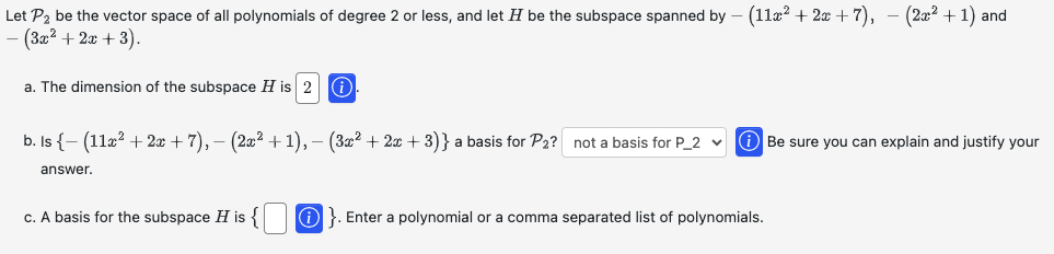 Solved Let P2 be ﻿the vector space of ﻿all polynomials of | Chegg.com