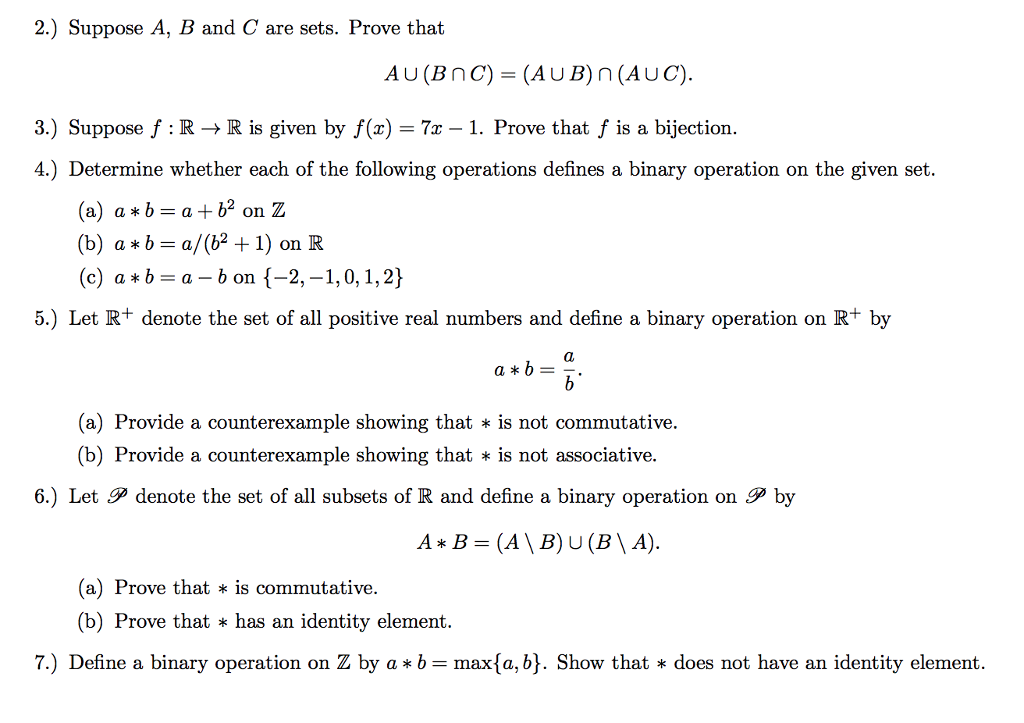 Solved 2.) Suppose A, B and C are sets. Prove that AU(BnC) | Chegg.com